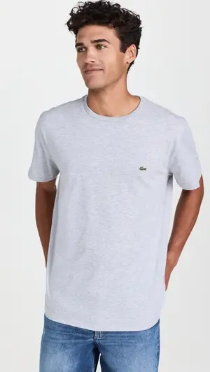 Lacoste Crew Neck Pima Cotton Jersey T-shirt - Grey Chine