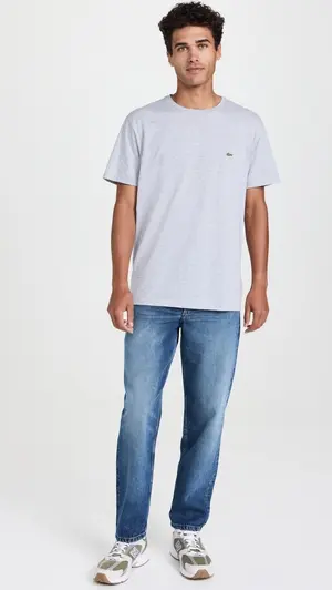 Lacoste Crew Neck Pima Cotton Jersey T-shirt - Grey Chine