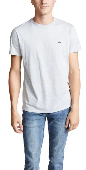 Lacoste Crew Neck Pima Cotton Jersey T-shirt Silver Chine