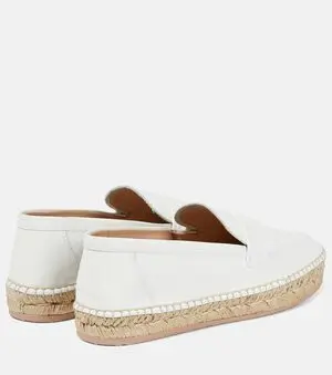 GIANVITO ROSSI Lido Leather Espadrille Loafers - White
