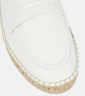 GIANVITO ROSSI Lido Leather Espadrille Loafers - White