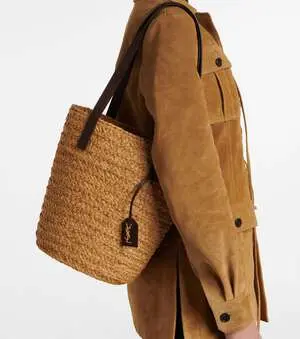 Saint Laurent Panier Small Raffia Tote Bag