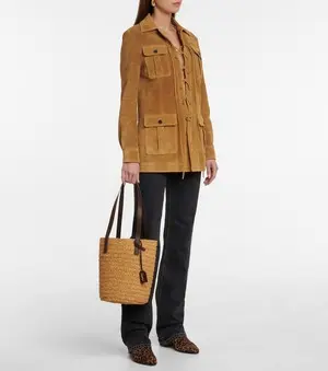 Saint Laurent Panier Small Raffia Tote Bag