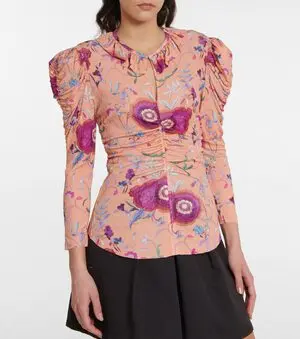 Isabel Marant Étoile Jen Floral Velvet Top
