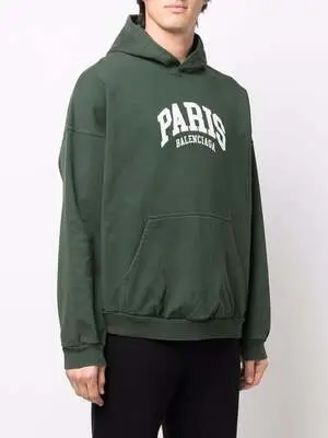 Balenciaga Paris Logo-print Pullover Hoodie