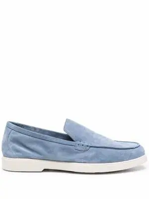 MOORER Suede Slip-on Loafers - Blue