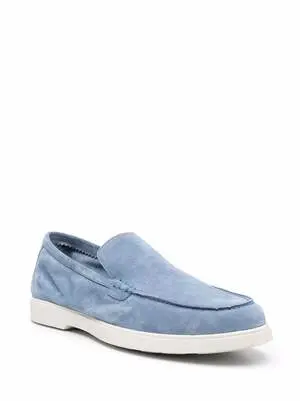 MOORER Suede Slip-on Loafers - Blue