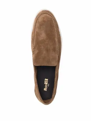 MOORER Suede Loafers - Brown