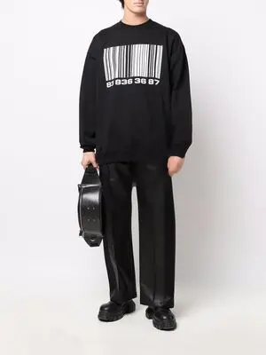 VTMNTS Bar-code Print Sweatshirt