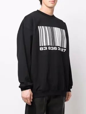 VTMNTS Bar-code Print Sweatshirt