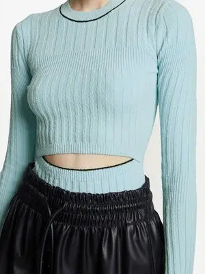 Proenza Schouler White Label Cut-out Bouclé Knit Top