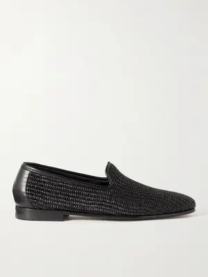 Manolo Blahnik Raffia Loafers