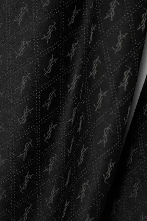 Saint Laurent Fringed Wool, Cotton And Silk-blend Jacquard Scarf