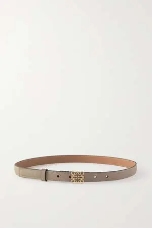 Loewe LOEWE Anagram Textured-Leather Belt Sand