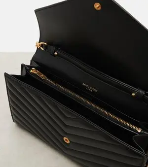 Saint Laurent Cassandre Matelassé Leather Bag - Black