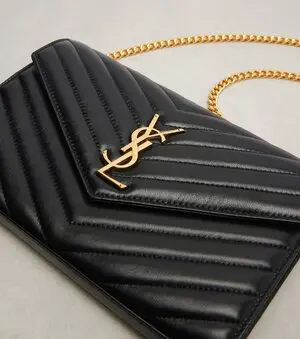 Saint Laurent Cassandre Matelassé Leather Bag - Black