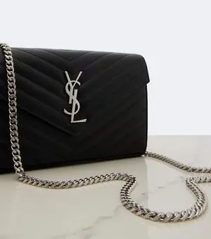 Saint Laurent Cassandre Matelassé Leather Bag - Black