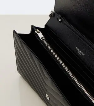 Saint Laurent Cassandre Matelassé Leather Bag - Black