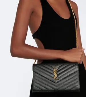 Saint Laurent Cassandre Matelassé Leather Bag - Black
