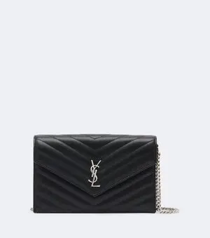 Saint Laurent Cassandre Matelassé Leather Bag - Black