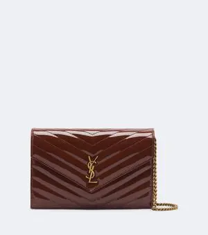 Saint Laurent Cassandre Matelassé Leather Bag - Brown