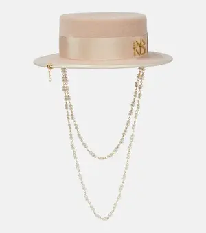 Ruslan Baginskiy Ruslan Baginskiy Embellished Felt Hat Pink