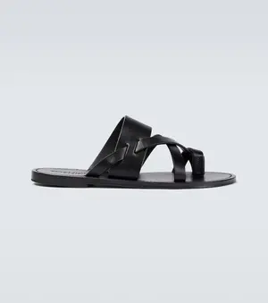 Saint Laurent Culver Leather Sandals - Black