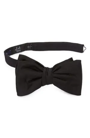 Thom Sweeney Silk Bow Tie - Black