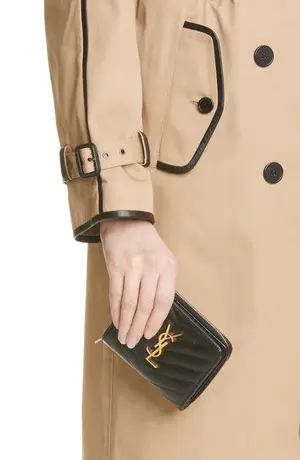 Saint Laurent Monogram Matelassé Leather Wallet - 1000 Nero