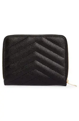 Saint Laurent Monogram Matelassé Leather Wallet - 1000 Nero