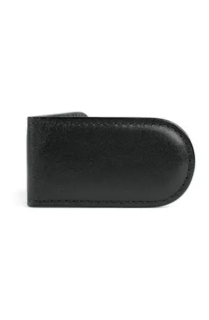 Bosca Leather Money Clip Black