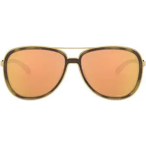 Oakley Split Time Prizm™ Polarized Pilot Sunglasses - Brown Tortoise Gold Prizm Rose