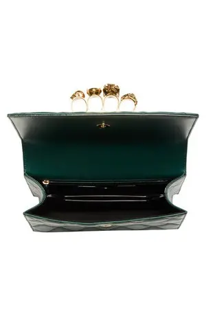 Alexander McQueen Alexander Knuckle Ring Quilted Leather Shoulder Bag