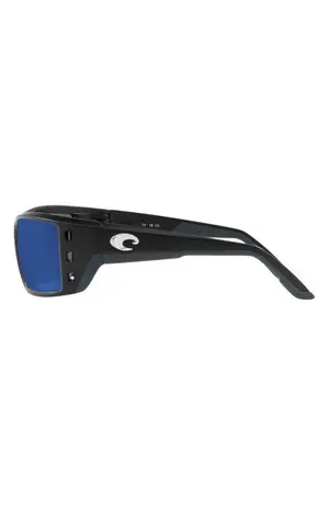 COSTA DEL MAR 63mm Polarized Rectangular Sunglasses - Black Flow
