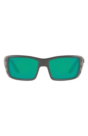COSTA DEL MAR Costa Del Mar 63mm Polarized Rectangular Sunglasses Silver