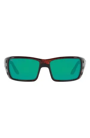 COSTA DEL MAR 63mm Oversized Rectangular Sunglasses - Tort