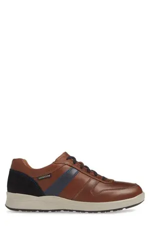 Mephisto Vito Leather Sneaker - Chestnut/navy Leather