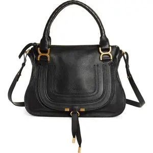Chloé Medium Marcie Leather Satchel - Black