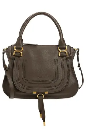 Chloé Chloé Medium Marcie Leather Satchel Bold Brown