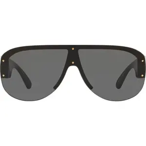 Versace 148mm Shield Sunglasses Black