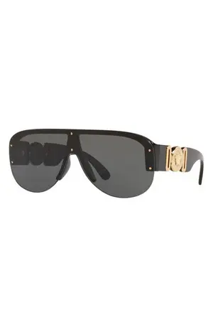 Versace 148mm Shield Sunglasses - Black/dark Grey