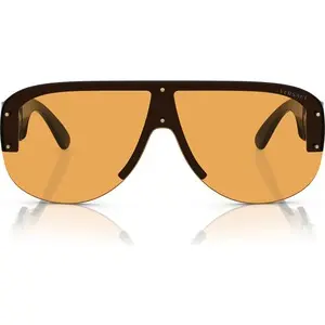 Versace 148mm Shield Sunglasses - Black/orange