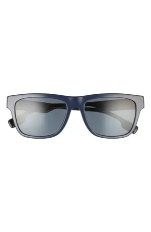 Burberry 56mm Rectangular Sunglasses Blue On Navy Check/ Grey