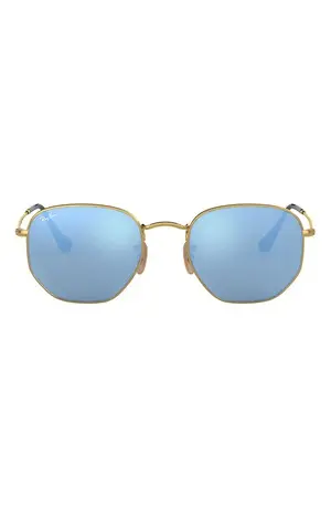 Ray-ban Ray-Ban Oval Sunglasses Gold/ Light Blue Flash