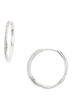 Monica Vinader Riva Wave Diamond Hoop Earrings