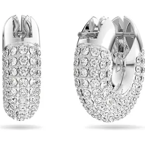 SWAROVSKI Dextera Pavé Hoop Earrings - Silver