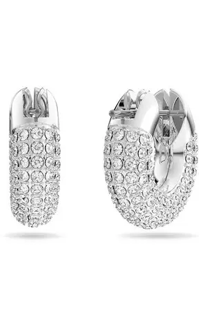 SWAROVSKI Swarovski Dextera Pavé Hoop Earrings White