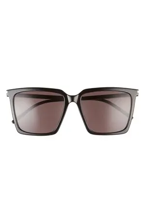 Saint Laurent 56mm Square Sunglasses - Black