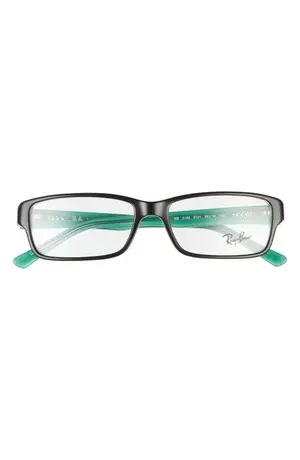 Ray-ban 54mm Rectangular Blue Light Blocking Glasses - Black Green/ Clear