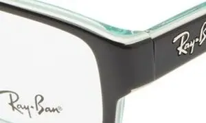 Ray-ban 54mm Rectangular Blue Light Blocking Glasses - Black Green/ Clear